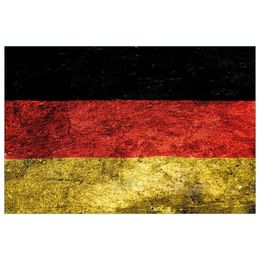 Wallario Küchenrückwand Verwitterte Deutschland-Fahne in schwarz rot gold