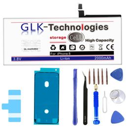 GLK-Technologies Verbesserter Ersatz Akku für iPhone 8 APN A1863 A1905 A1906 mit Öffnungswerkzeug Smartphone-Akku 2000 mAh (3