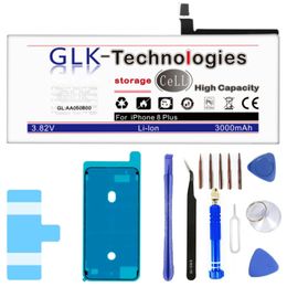 GLK-Technologies Verbesserter Ersatz Akku für iPhone 8 Plus APN A1864 A1897 A1898 mit Öffnungswerkzeug Smartphone-Akku 3000 mAh (3