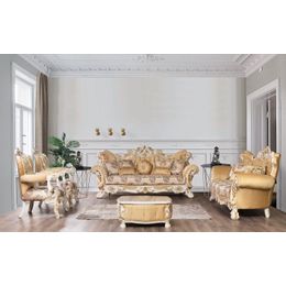 JVmoebel Wohnzimmer-Set Klassische Sofagarnitur 4tlg. Set Barock Rokoko Luxus Möbel Couch Sofa