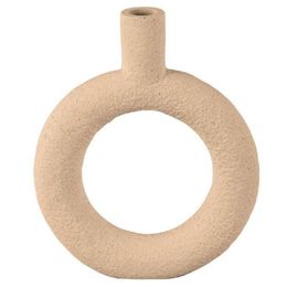 Present Time Skulptur Vase Ring Oval Round Polyresin Sand Brown (18x3