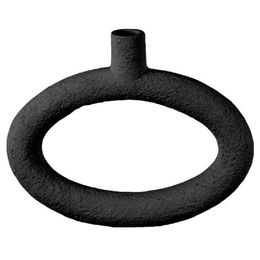Present Time Skulptur Vase Ring Oval Wide Polyresin Black (25x3