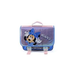 Disney Minnie Mouse Schulrucksack Leopard Schulrucksack Blaue Schleife 41 cm Schultasche für Kinder