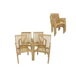 AFG Gartenstuhl Gartenstühle Stapelstühle 4er Set massiv Teak (4 St)