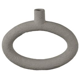 Present Time Skulptur Vase Ring Oval Wide Polyresin Warm Grey (25x3