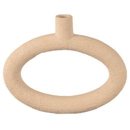 Present Time Skulptur Vase Ring Oval Wide Polyresin Sand Brown (25x3