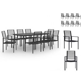 vidaXL Garten-Essgruppe 9-tlg Garten-Essgruppe Sitzgruppe Set Sitzgruppe