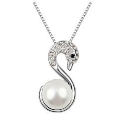 BUNGSA Ketten-Set Kette Perlen Swan Silber aus Messing Damen (1-tlg)