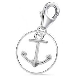 Goldene Hufeisen Charm Anker Anker im Kreis Karabiner Charm Anhänger aus 925 Sterlingsilber