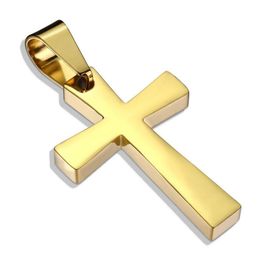 BUNGSA Anhänger Set Anhänger Kreuz Gold aus Edelstahl Unisex (1-tlg)