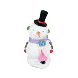 colourliving Weihnachtsfigur Schneemann Figur mit Püppchen Weihnachtsfiguren
