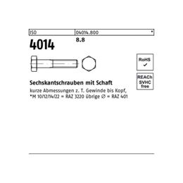 Bufab Sechskantschraube 100er Pack Sechskantschraube ISO 4014 Schaft M33x 110 8.8 1 Stück ISO
