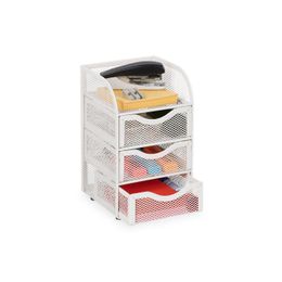 Relaxdays Schubladenbox Schreibtisch Organizer mit 4 Fächern