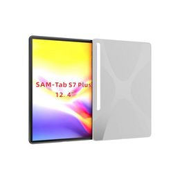 Wigento Tablet-Hülle Schutzhülle Silikon X-Line Serie Transparent Hülle Tasche für Samsung Galaxy Tab S7 Plus / S7 FE