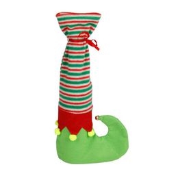 BURI Dekofigur Flaschendekoration Socken Motiv Weihnachtsmann Flaschenkostüm Flaschen