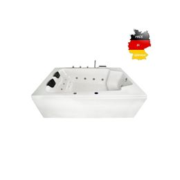 Basera® Basera® Whirlpool-Badewanne BASIC Indoor Whirlpool Badewanne XXL Milos 190 x 120 cm für 2 Personen