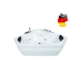 Basera® Basera® Whirlpool-Badewanne BASIC Indoor Eck-Whirlpool Badewanne Capri 145 x 145 cm