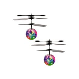 EAXUS Spielzeug-Hubschrauber 2x Infrarot LED Fliegender Heli Ball Hubschrauber Kugel Heliball Kugel Helikopter