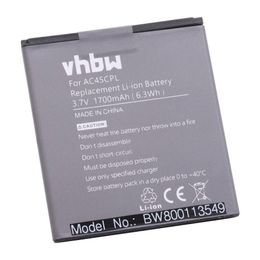 vhbw Smartphone-Akku Ersatz für Archos AC45CPL für Mobilfunk (1700mAh