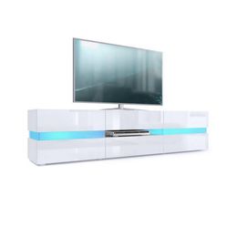 Vladon Lowboard Flow (TV-Kommode mit Ambient Light Verglasung