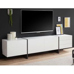 Furn.Design Lowboard Design-M (TV Unterschrank in weiß mit grau