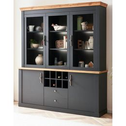 Furn.Design Buffet Ribera (Buffetschrank im matt grau mit Wotan Eiche