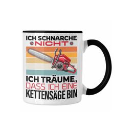 Trendation Tasse Ich Schnarche Nicht Ich Träume Kettensäge Geschenkidee Papa Opa der Sc