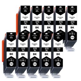 Druckerparadies 10er Multipack für Canon PGI-570 PGBK (XL) Tintenpatronen Set Tintenpatrone (10-tlg.