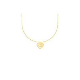 Stella-Jewellery Collier 585er Gelbgold Kette mit Herz Anhänger Zirkonia (inkl. Etui)