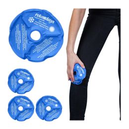 Relaxdays Kalt-Warm-Kompresse 4er Set Knie Kühlpads in Blau