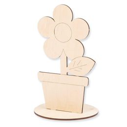 matches21 HOME & HOBBY matches21 HOME & HOBBY Holzbaukasten Bastelset Holz Blume im Topf Kinder 4 J.