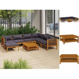 vidaXL Garten-Essgruppe 8-tlg Garten Lounge Set mit Auflage Massivholz Akazie Holz Sitzgruppe