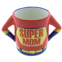 Hebgen Trading Tasse Becher "Super Mom" aus Steingut 500ml