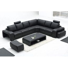 JVmoebel Ecksofa, Komplette Sofa Couch Moderne Garnitur Ecksofa + Hocker + Couchtisch