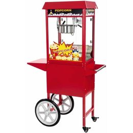 ROYAL CATERING Popcornmaschine Popcornmaker Popcornautomat 1600W 5Kg h Rot Mit Wagen Retro