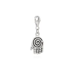 NKlaus Charm-Einhänger Charm-Anhänger Hand mit Spirale Hypnose 925 Silbe