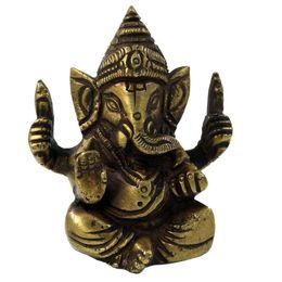 Guru-Shop Dekofigur Messingfigur Ganesha Statue7 cm