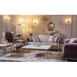 JVmoebel Wohnzimmer-Set, Luxus Sofagarnitur Couchtisch Sofa Sofas Sessel Stoff Couch
