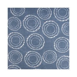 Prestigious Textiles Stoff Dekostoff Baumwolle Embankment Denim getupfte Kreise blau weiß 140cm