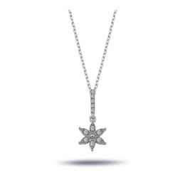 EinStein Diamant Goldkette Stern Diamant Halskette mit Anhänger Weißgold