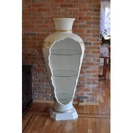 JVmoebel Skulptur Vitrine Bar Eck Regal Glas Amphore Vase Bodenfase Schrank Vitrinen