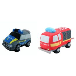 Sweety-Toys Kuscheltier Sweety Toys 14064 Feuerwehrauto und Polizeiauto Plüschtier Kuscheltier