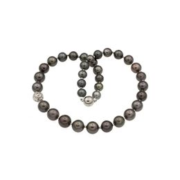 Bella Carina Perlenkette Tahiti Perlenkette mit 1 Silber Perle 45 cm Länge