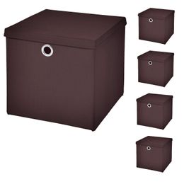 StickandShine Faltbox 5 Stück Faltboxen 28 x 28 x 28 cm faltbar mit Deckel Aufbewahrungsbox in verschiedenen Farben (5er SET 28x28x28) 28cm