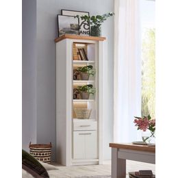 Casamia Highboard Regal Schrank Olbia 75x210x48cm Pinie Nordica weiß Wildeiche massiv