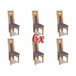 JVmoebel Stuhl Gruppe Stoff Lehn Esszimmer Lehnstuhl Stuhl 6x Stühle Set Neu