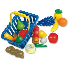 Dohany Spiel-Einkaufswagen Supermarkt Einkaufskorb m. Spiellebensmittel 18tlg