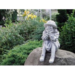 JVmoebel Skulptur Junge Sitzende Figur Statue Figuren Skulptur Statuen Garten Deko