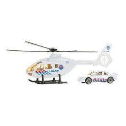 Toi-Toys Modellauto Hubschrauber mit Auto Feuerwehr Polizei Ambulance Einsatzfahrzeug Modell Helicopter Spielzeugauto Spielzeug Geschenk Kinder 83 (Polizei-Weiss)