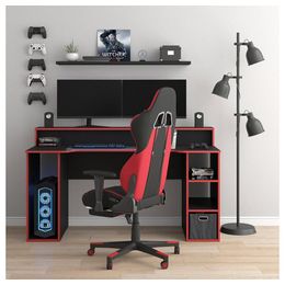 VICCO Computertisch Gamingtisch Schreibtisch RONI Schwarz Rot